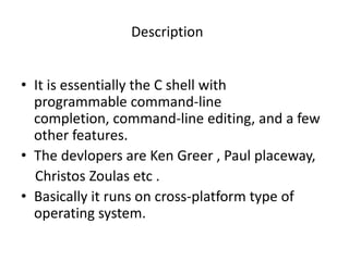 T-Shell (TCSH) | PPT