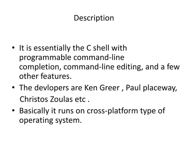 T-Shell (TCSH) | PPT