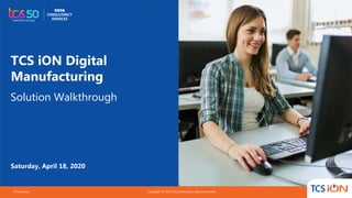 Tcs iON Manufacturing ERP presentation | PPTX