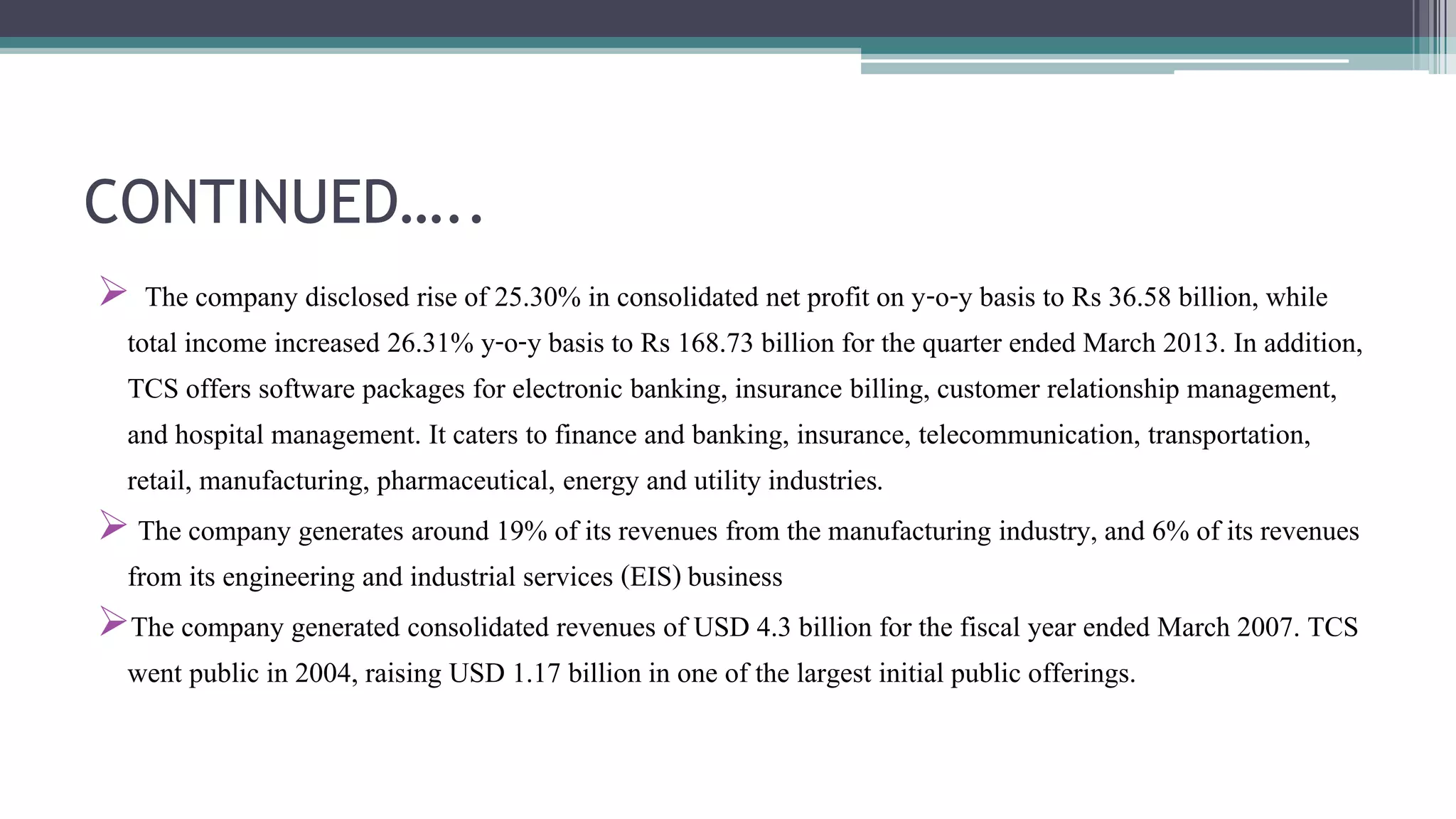 tcs anual report analysis | PPTX