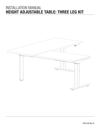 Installation Manual: Height Adjustable Table - Three Leg Kit | PDF