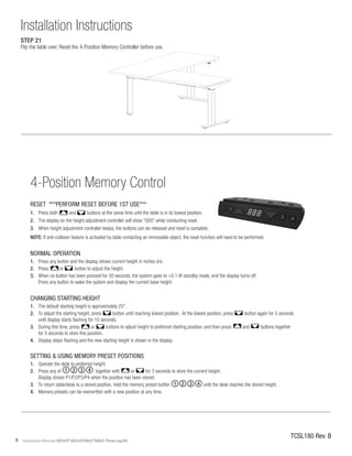 Installation Manual: Height Adjustable Table - Three Leg Kit | PDF