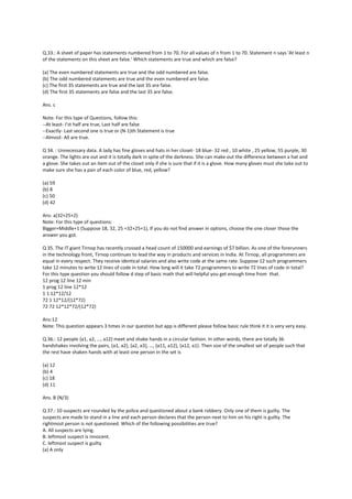 Tcs model question 1 | DOCX | Grocery Shopping | Shopping
