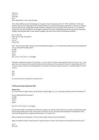 Tcs model question 1 | DOCX | Grocery Shopping | Shopping