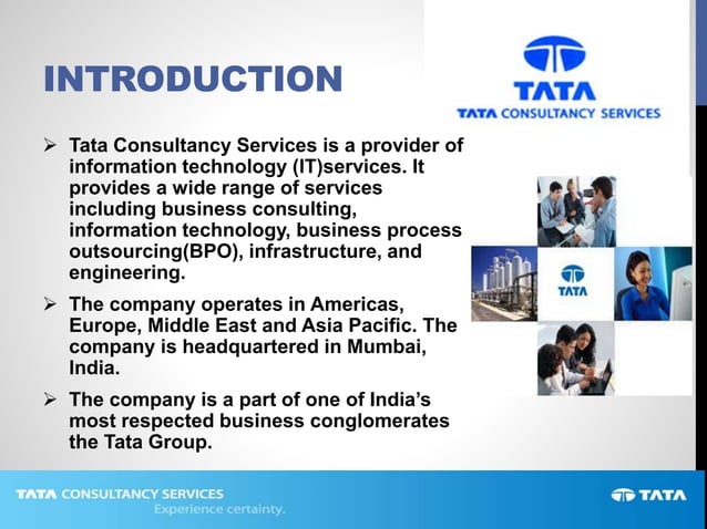 Tcs ppt | PPTX | Information Services Industry | Industries