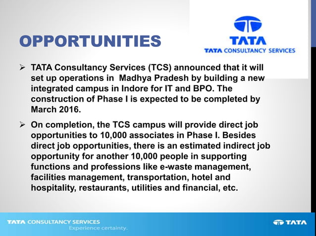 Tcs ppt | PPTX | Information Services Industry | Industries
