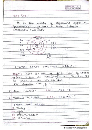 Tcs notes/ automata theory notes | PDF
