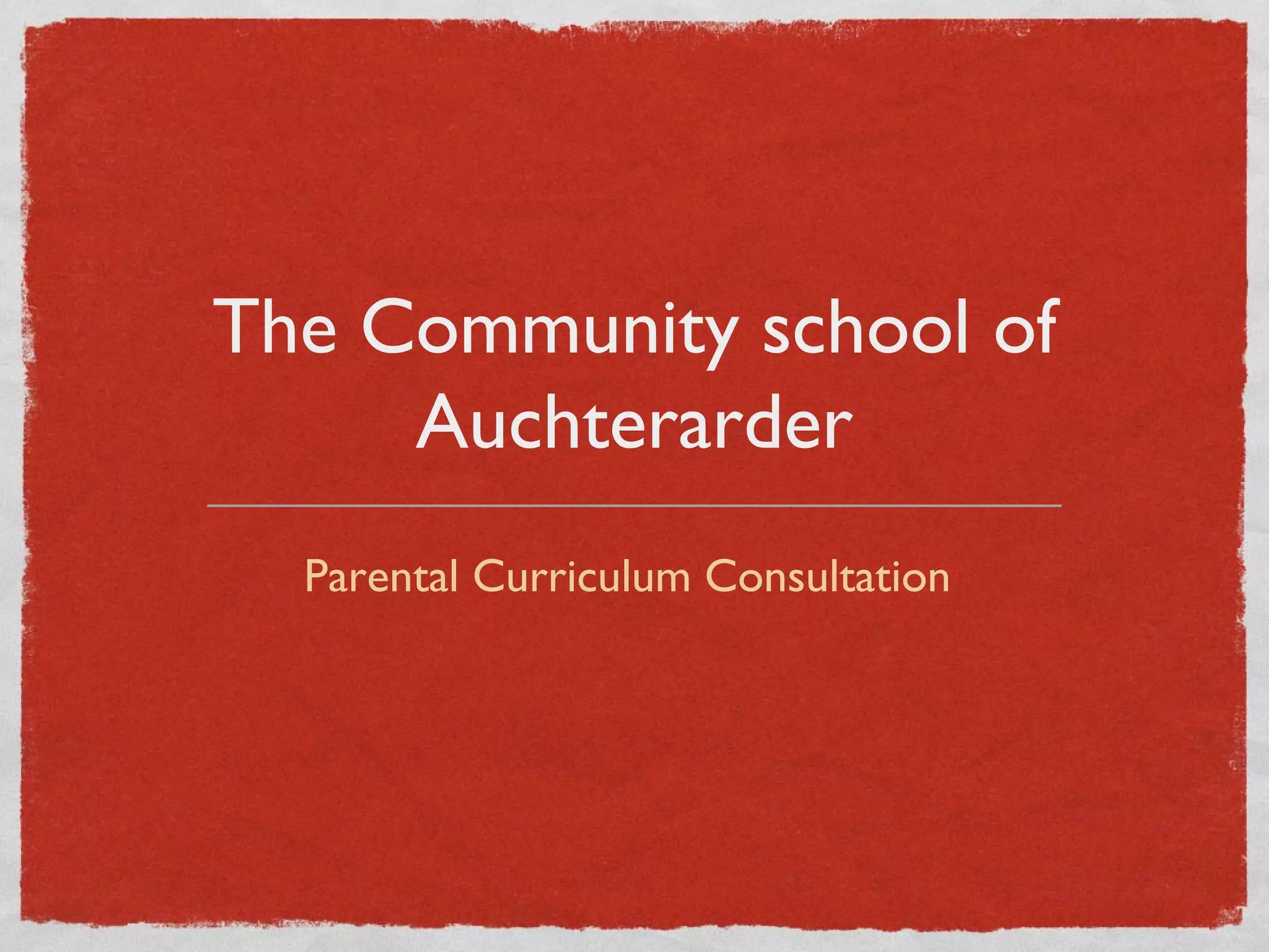 TCSoA Curriculum Consultation Info Evening 2013 | PPT