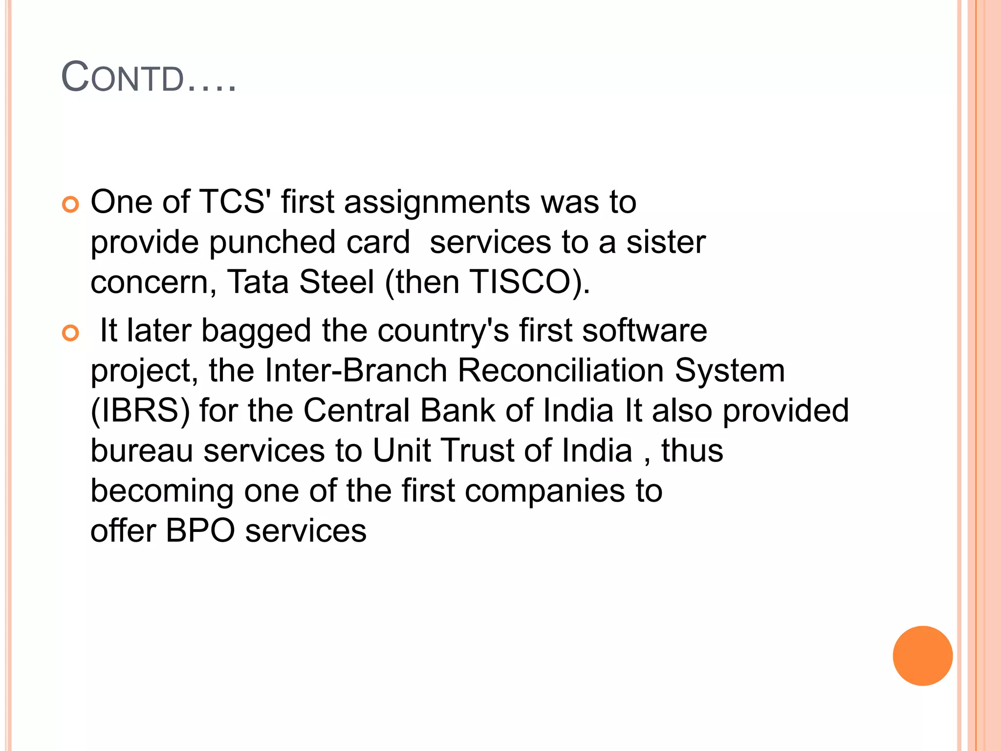 Tcs providing it services around the globe | PPTX