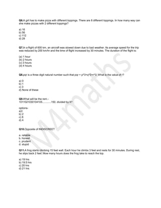Tcs questions papers | PDF