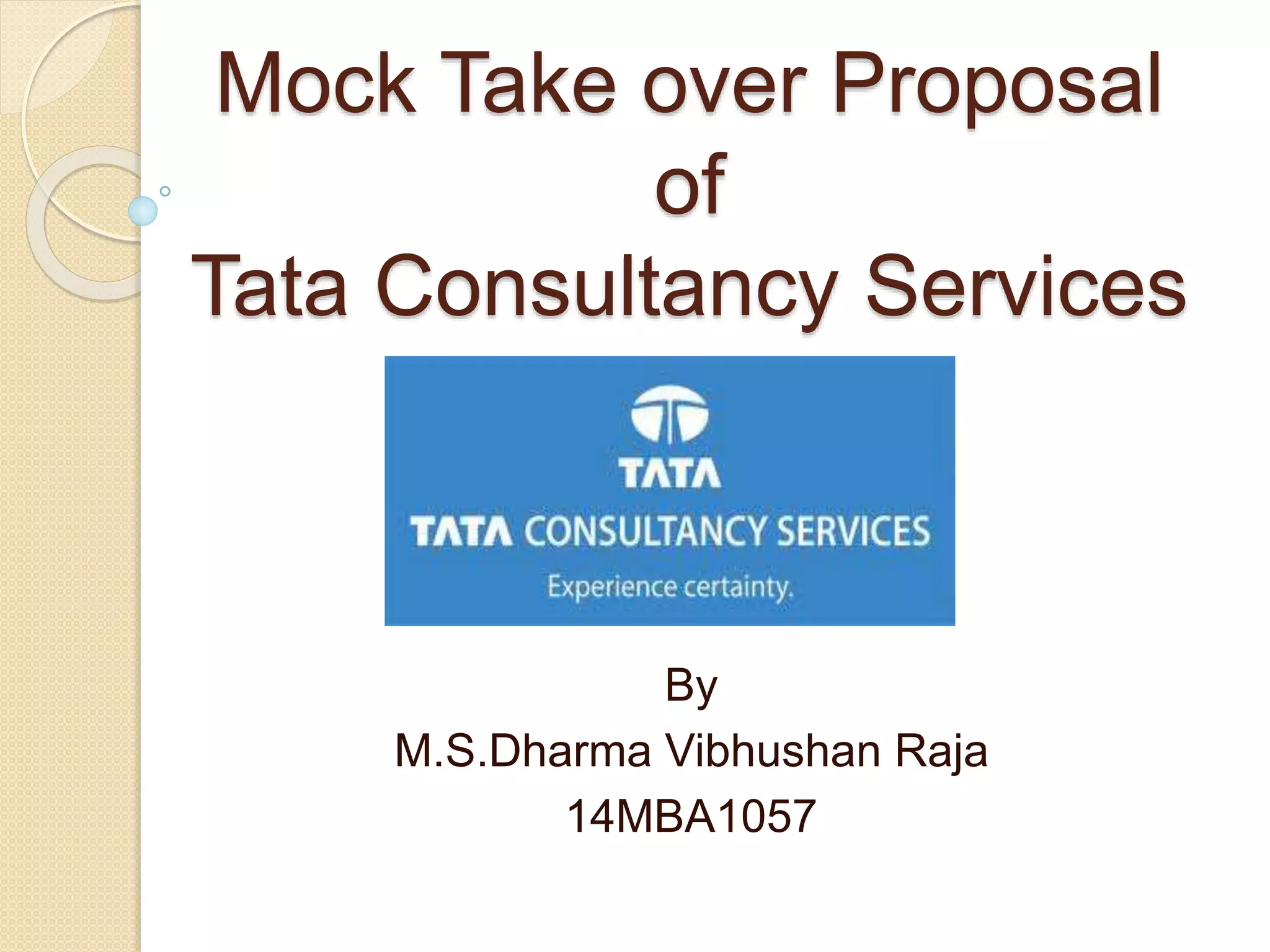 TCS take over proposal | PPTX