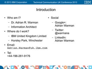 TCUK 2013 Presentation Adrian Warman | PPT