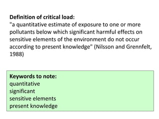 Critical Loads - Thomas Cummins, UCD | PPT