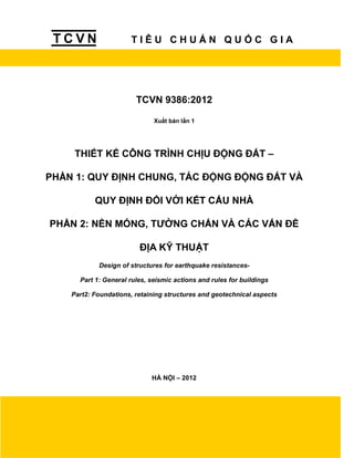 TCVN 9386:2012 - Thiết kế công trình chịu Động đất | PDF