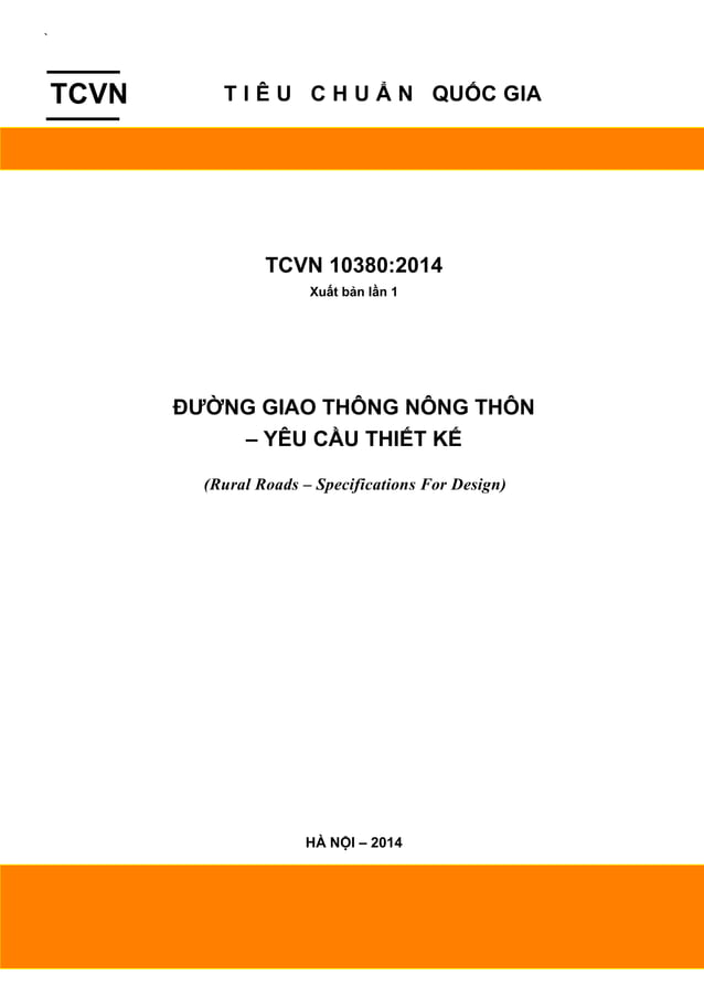 ĐƯỜNG GIAO THÔNG NÔNG THÔN – YÊU CẦU THIẾT KẾ (Rural Roads ...