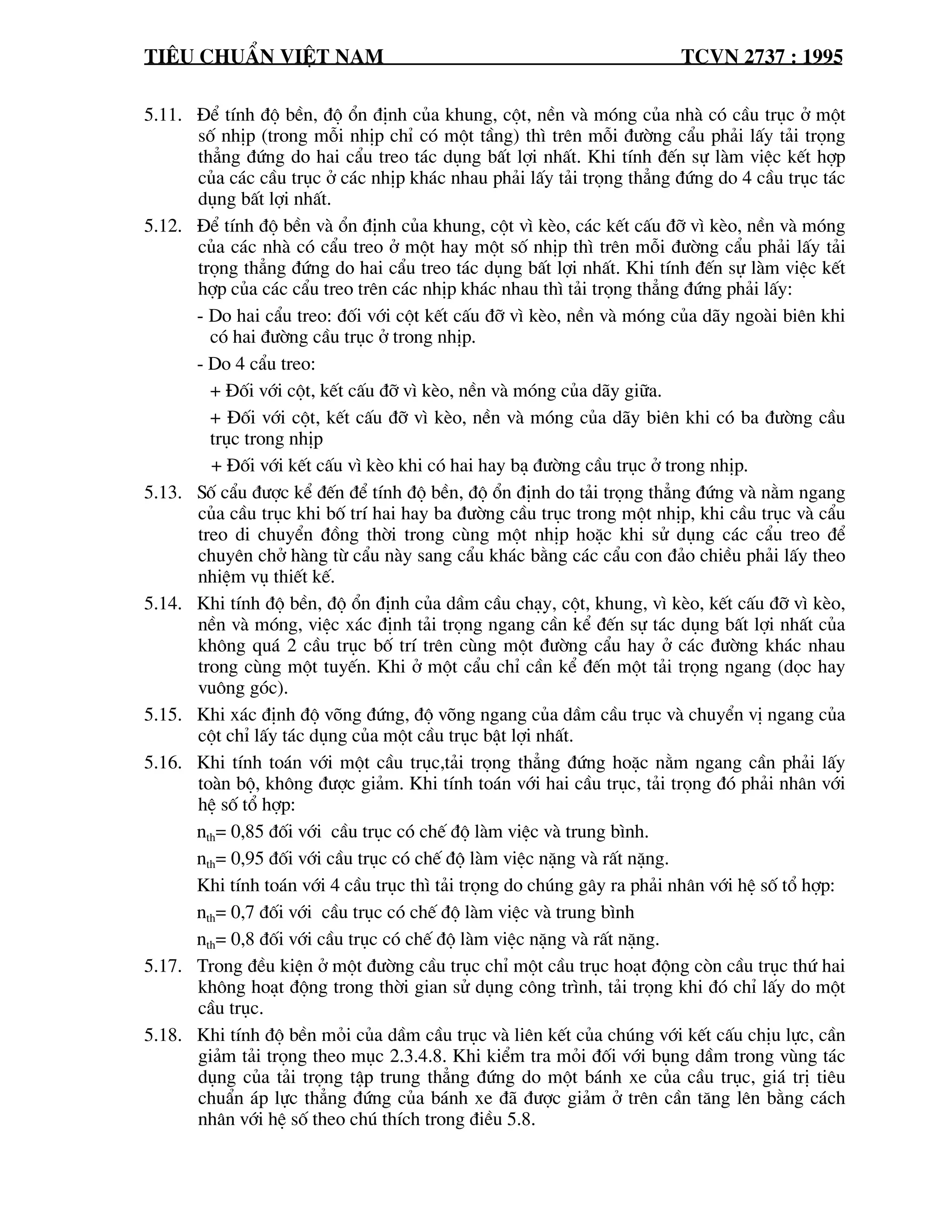 Tcvn 2737 95-tai trong va tac dong-tieu chuan thiet ke | PDF