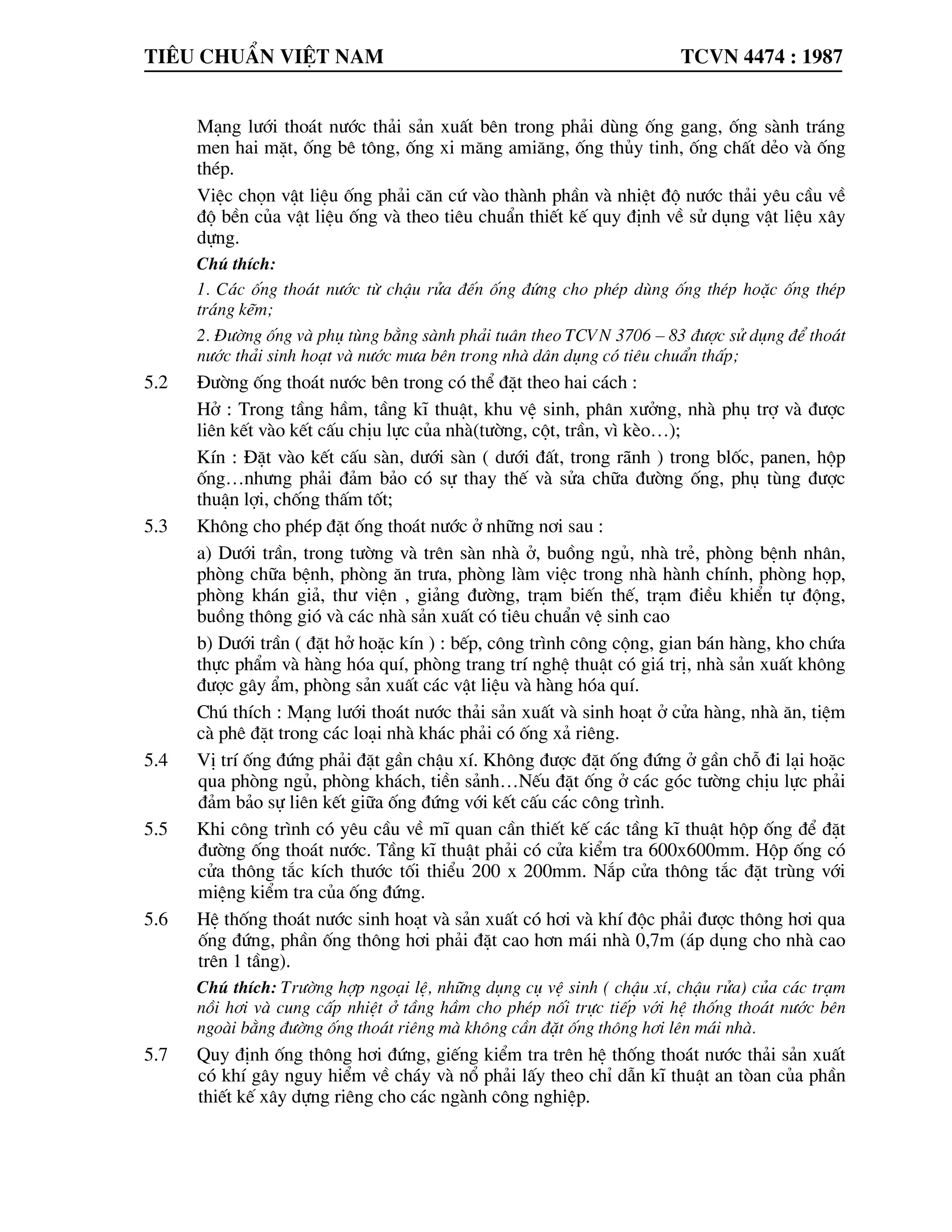 Tcvn4474 1987 thoat nuoc ben trong- tieu chuan thiet ke | PDF