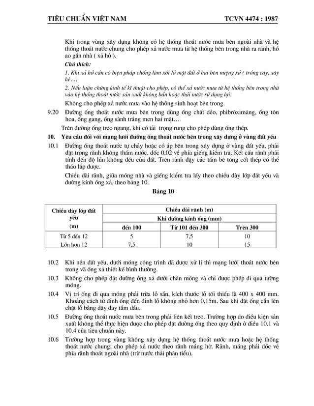 Tcvn4474 1987 thoat nuoc ben trong- tieu chuan thiet ke | PDF