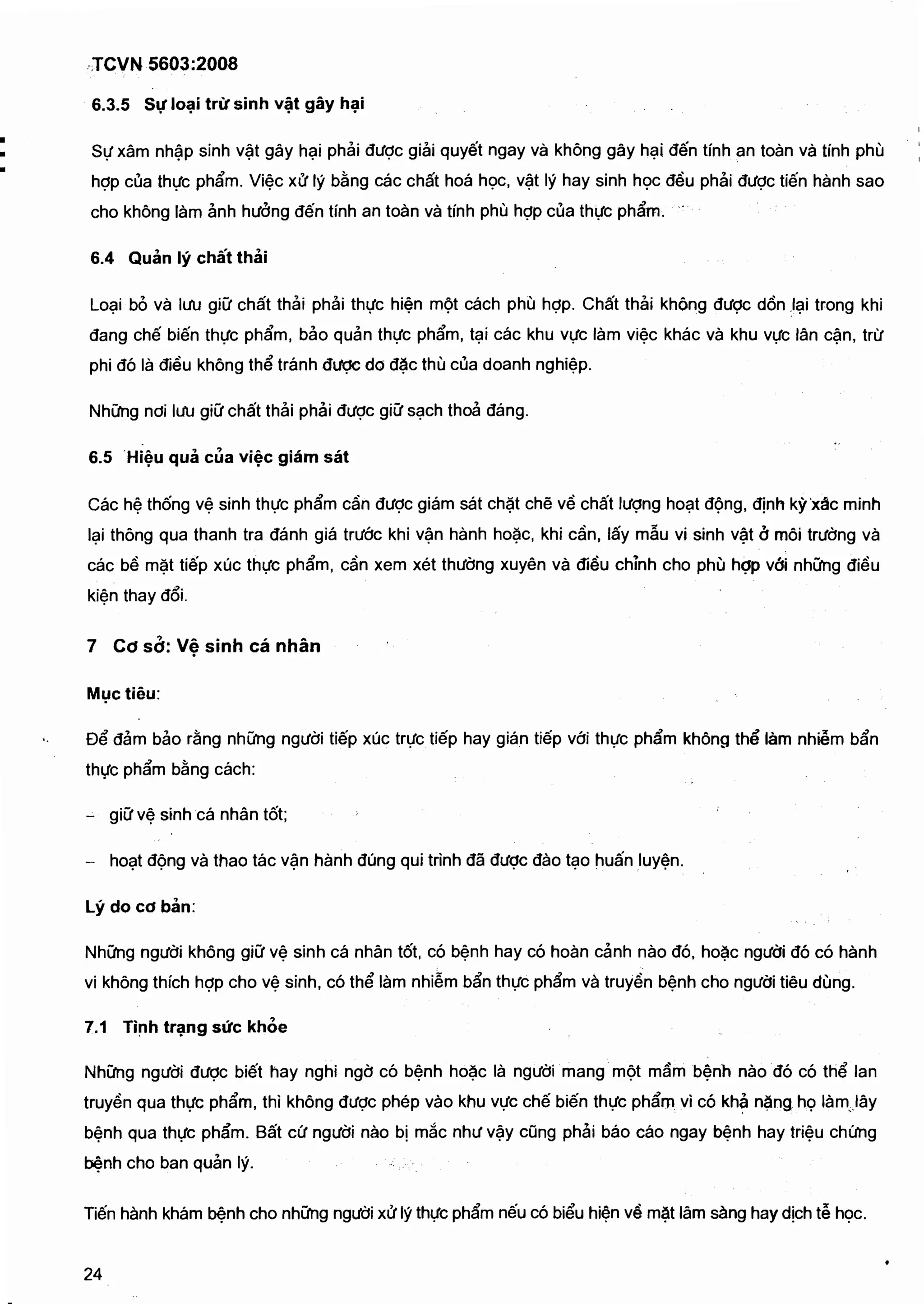 TIÊU CHUẨN QUỐC GIA TCVN 5603-2008 - Quy chuẩn thực hành về những nguyên tắc chung đối với vệ ...