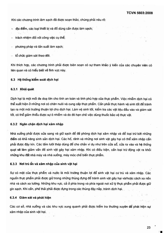 TIÊU CHUẨN QUỐC GIA TCVN 5603-2008 - Quy chuẩn thực hành về những nguyên tắc chung đối với vệ ...