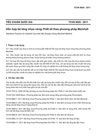TCVN 8820 2011 hỗn hợp BTNT thiết kế theo marshall | PDF