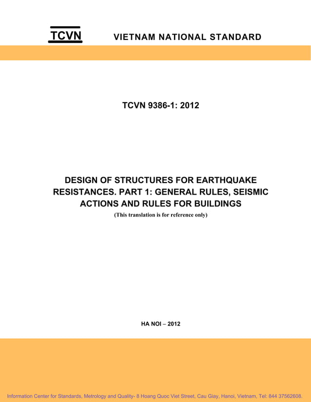 TCVN 9386-1-2012 Design of structures for earthquake resistances-Part 1. General rules, seismic ...