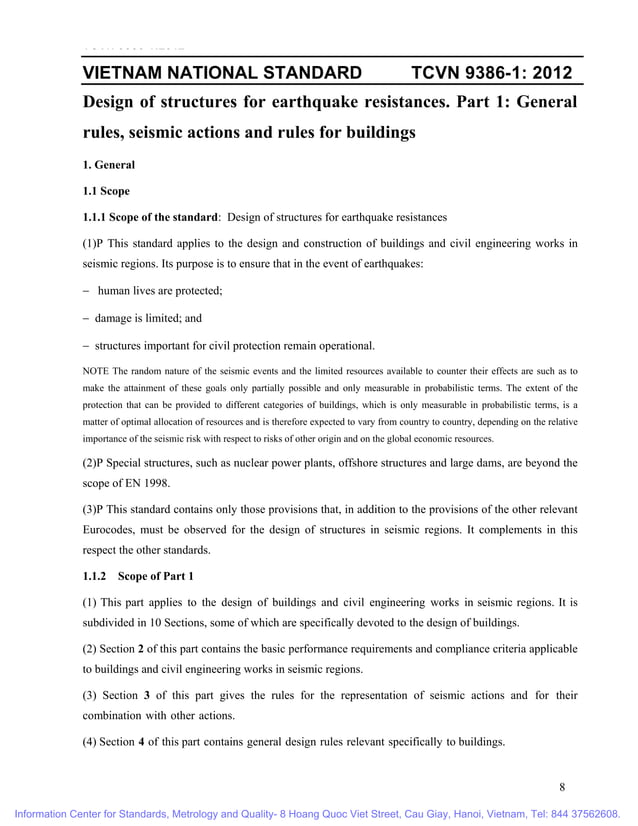 TCVN 9386-1-2012 Design of structures for earthquake resistances-Part 1. General rules, seismic ...