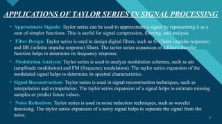 application of taylor series in signal processing | PPT
