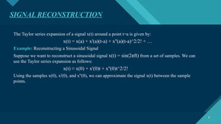 application of taylor series in signal processing | PPT
