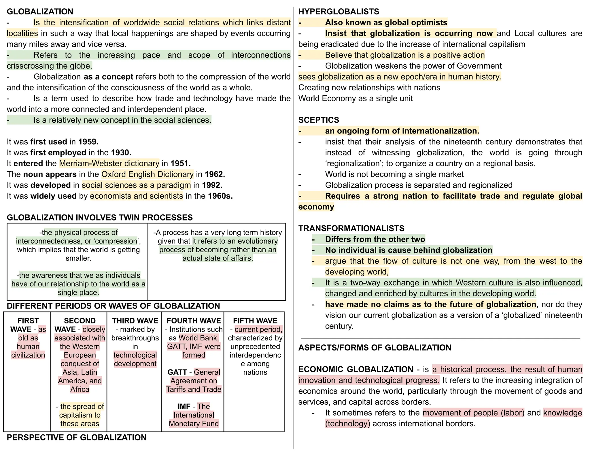 The Contemporary World Reviewer for 1st semester | PDF