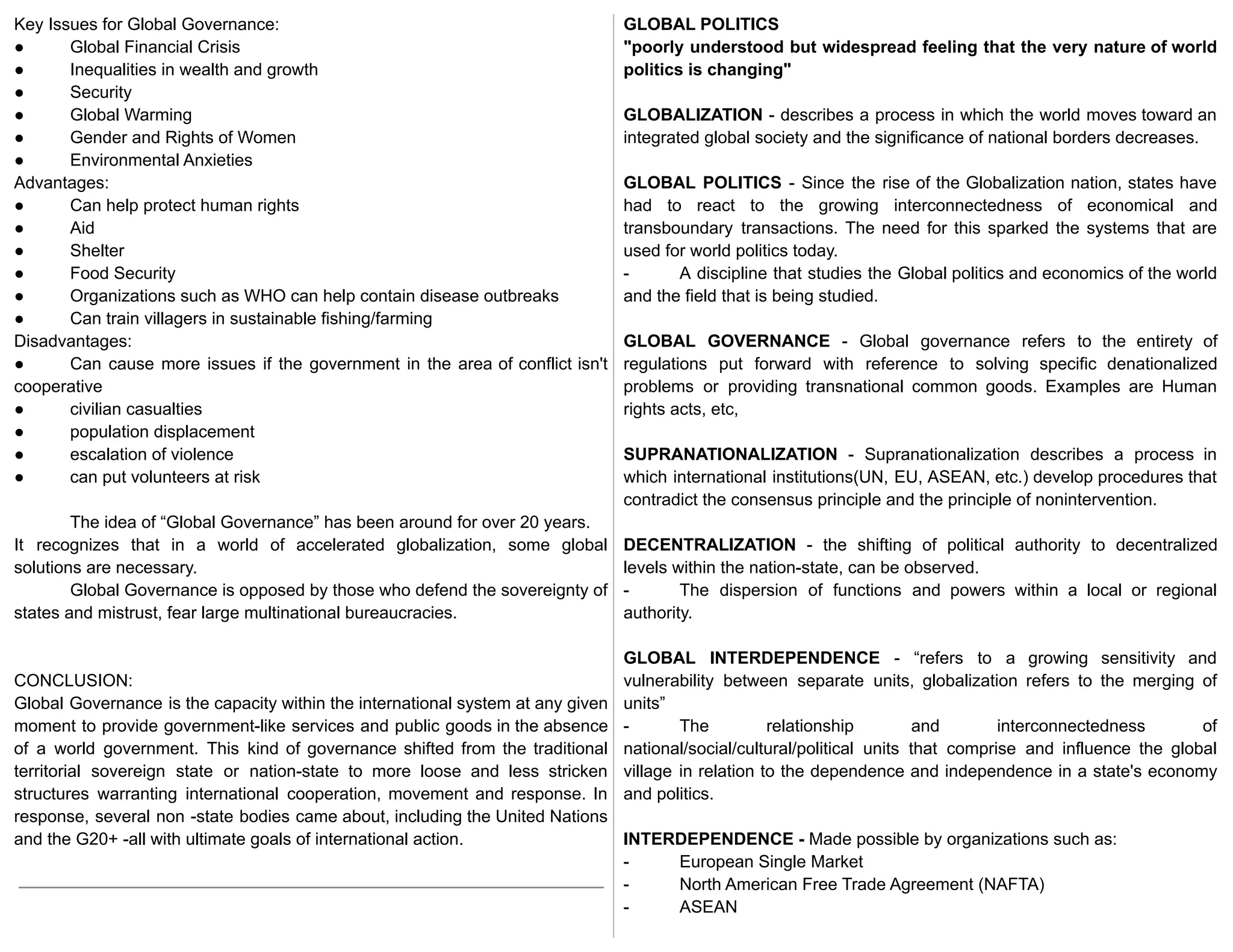 The Contemporary World Reviewer for 1st semester | PDF