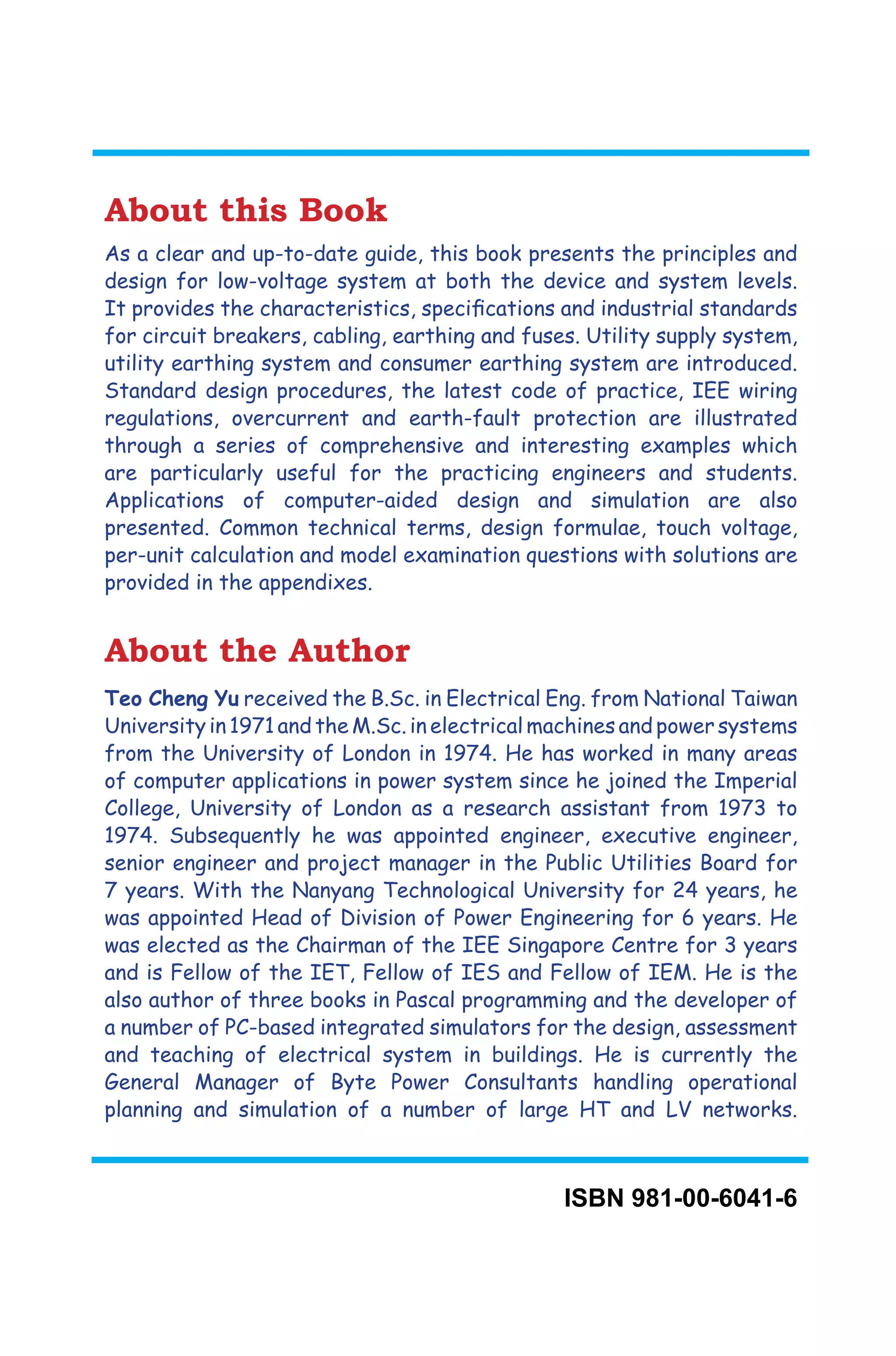 Principles and Design of LV System | PDF