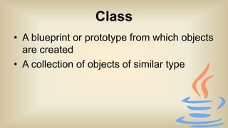 Basic Concepts of OOPs (Object Oriented Programming in Java) | PPT