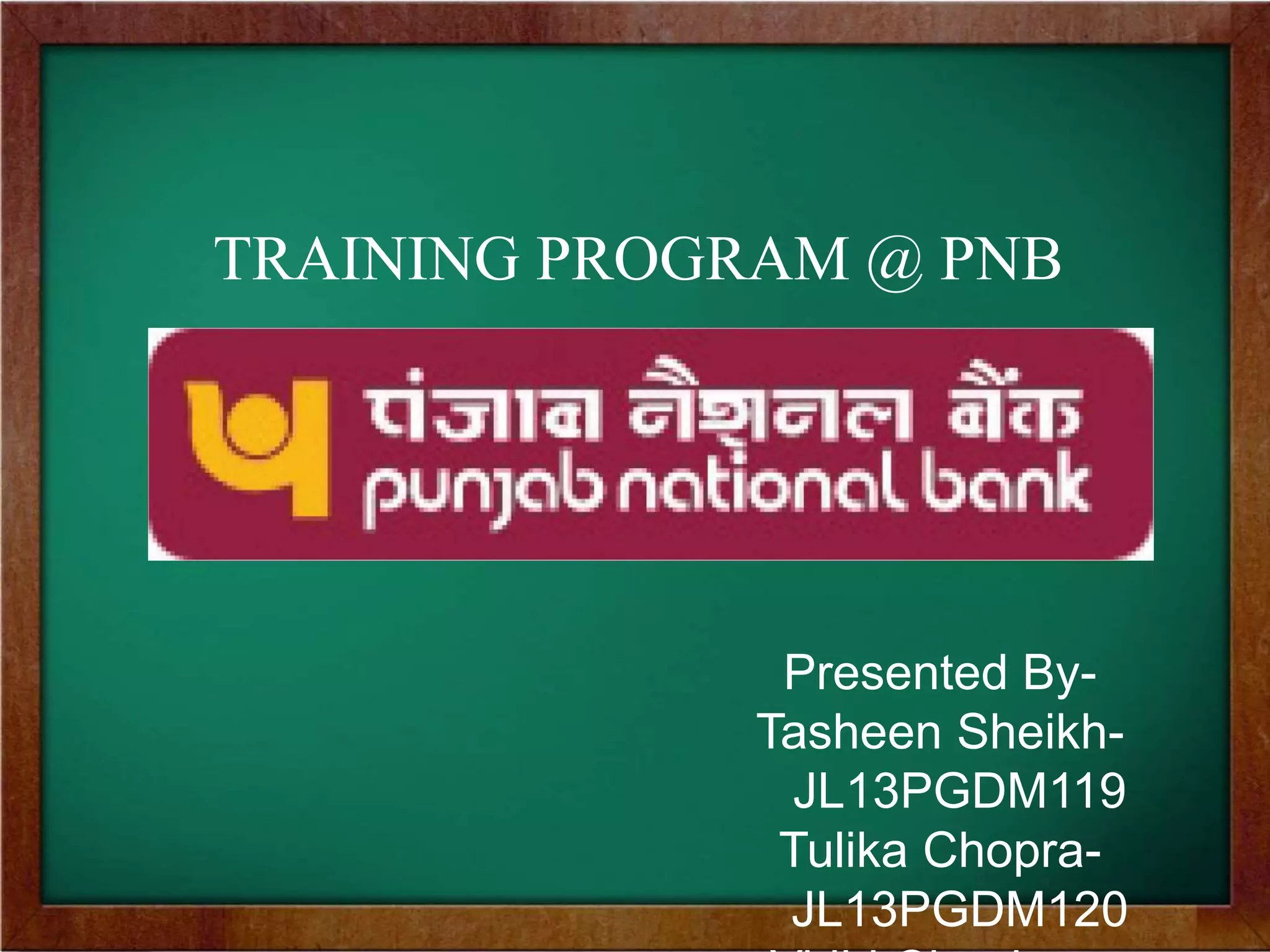 Training Presentation at PNB | PPTX