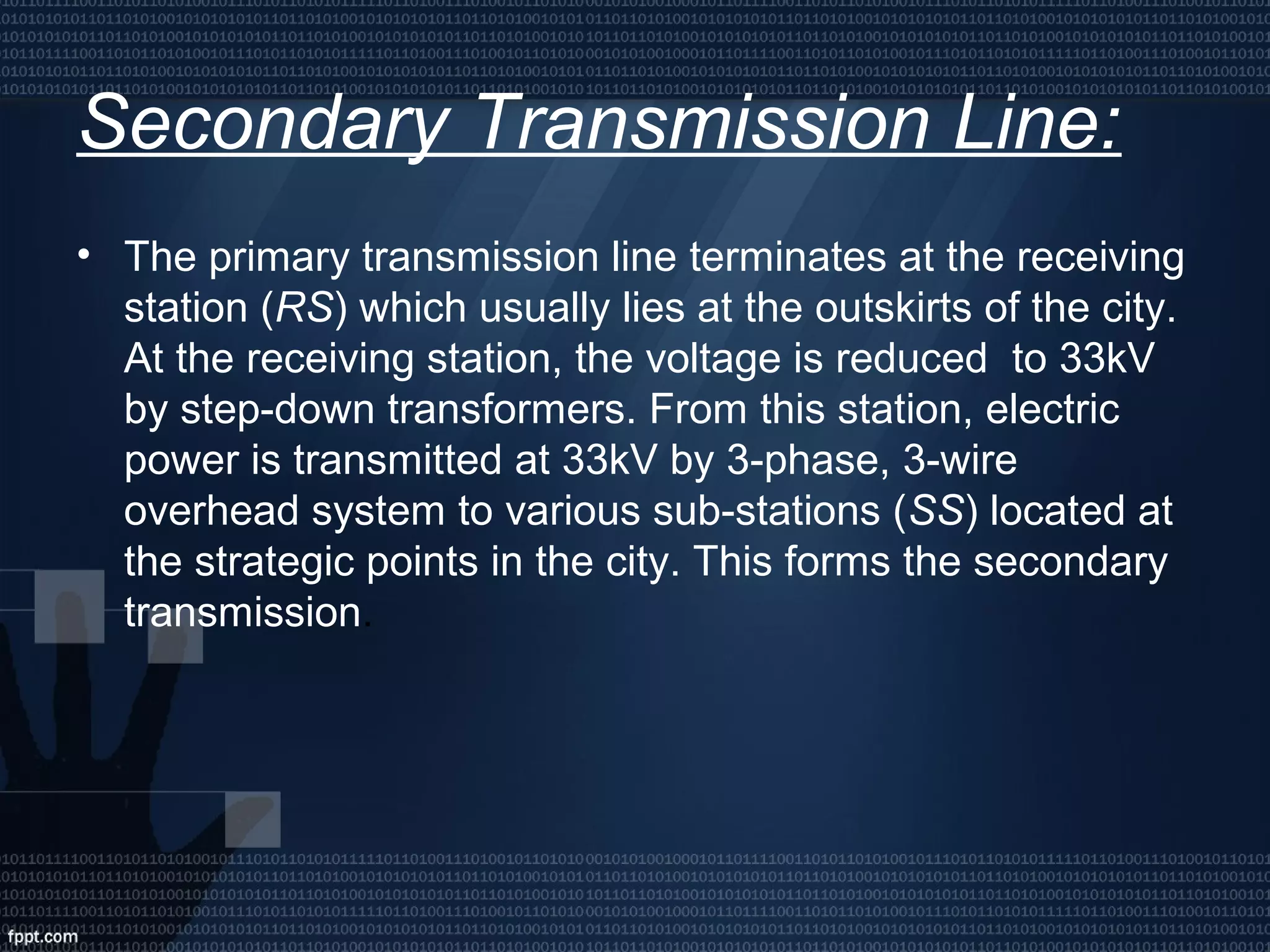 Transmission and Distribution of Electric Power system | PPT
