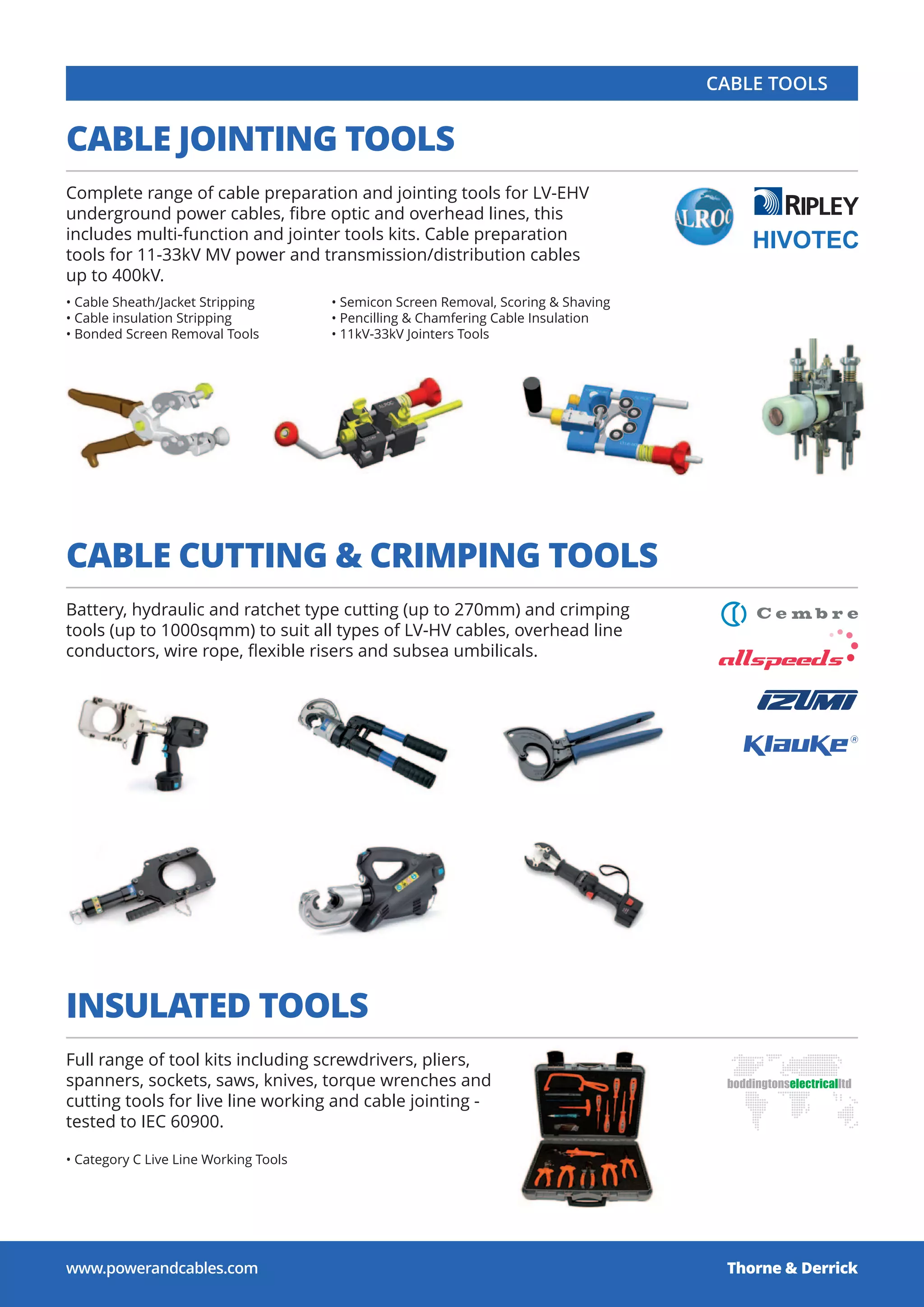 THORNE & DERRICK LV MV HV Jointing, Earthing, Substation & Electrical ...