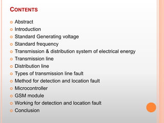 FIND TRANSMISSION LINE FAULT AND LOCATION DETECTION | PPTX