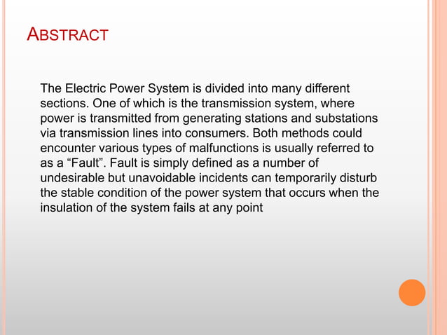 FIND TRANSMISSION LINE FAULT AND LOCATION DETECTION | PPTX | Computing ...
