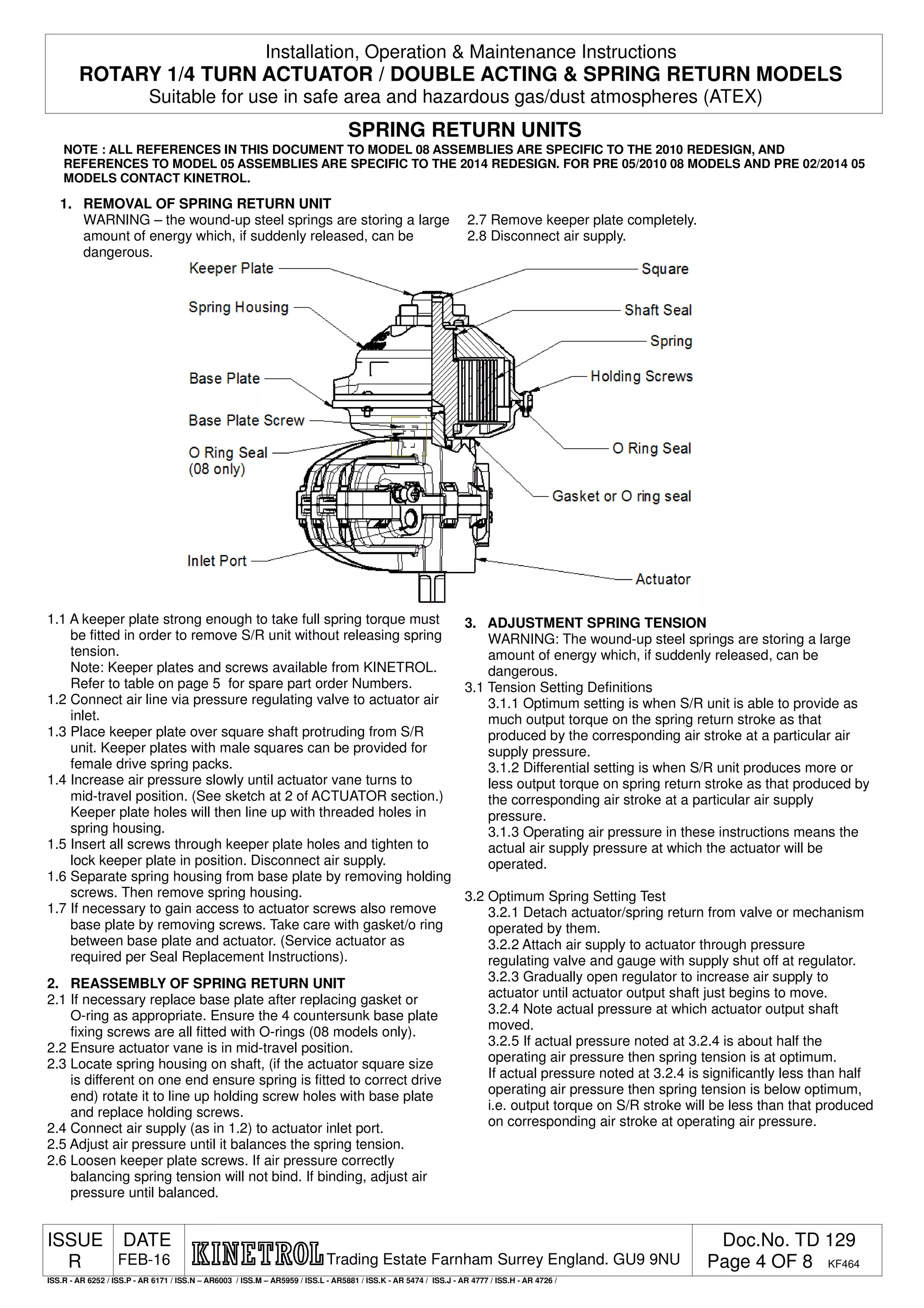 Installation, Operation & Maintenance Instructions for Kinetrol Rotary ...