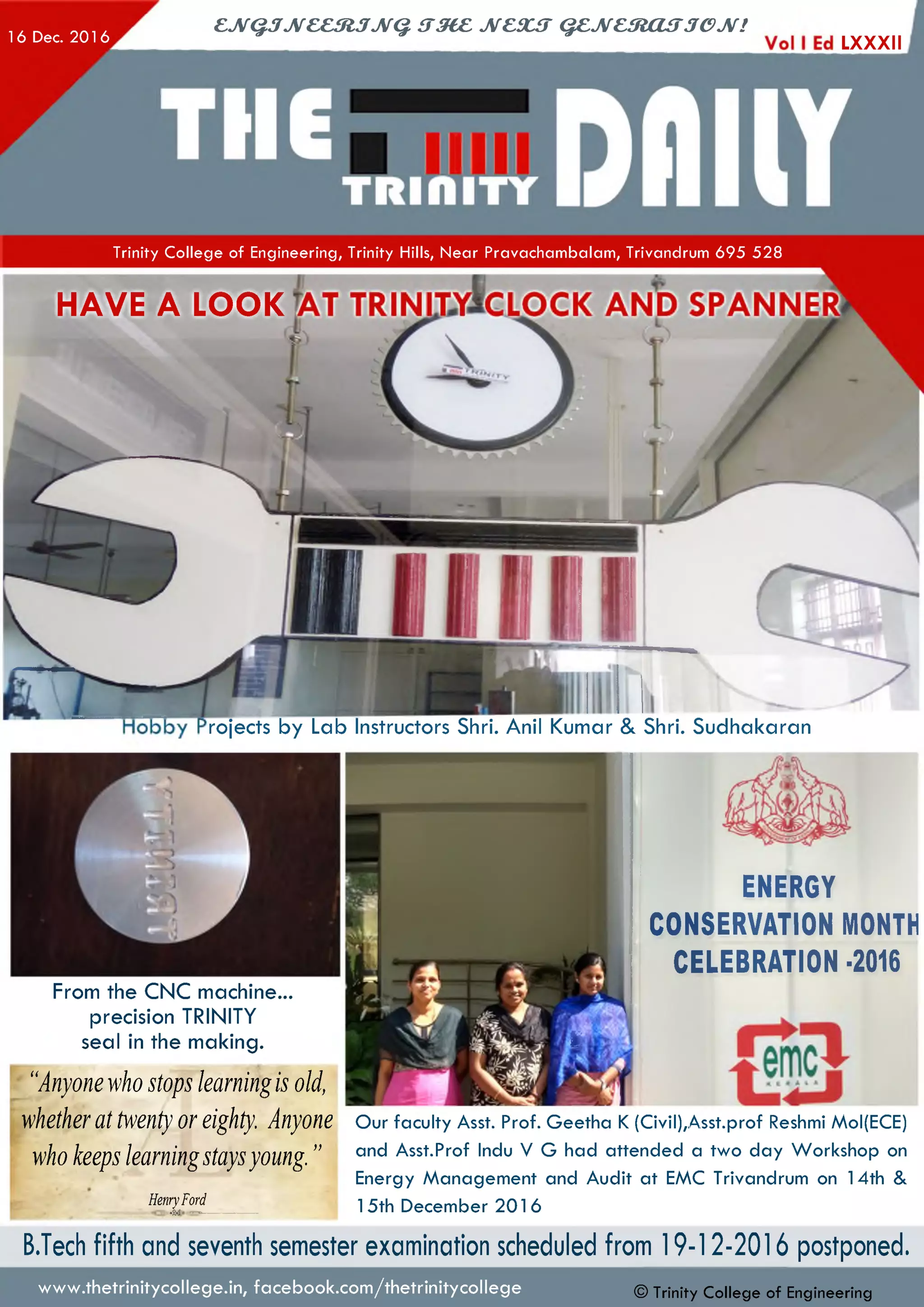 Trinity Daily Dec 16, 2016 | PDF | College Education | Education