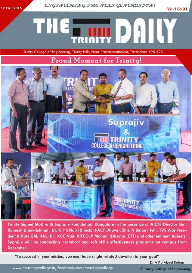 Trinity Daily Oct 17, 2016 | PDF