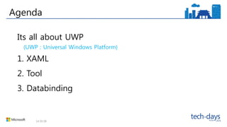 [Td 2015]틱틱대도 써야 하는 windows 10 앱 개발, c# tips & tricks(송기수) | PPT