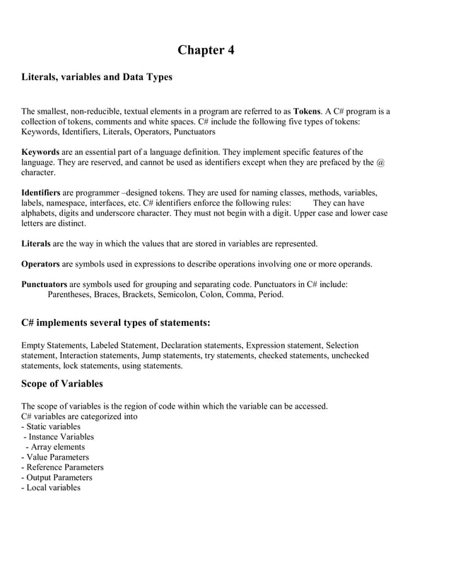 C# chap 4 | PDF