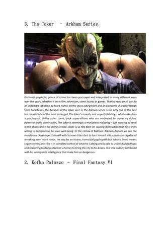 10 most deranged video game psychopaths www.gamebasin.com