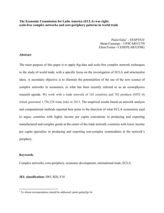 The Economic Commission for Latin America (ECLA) was right: scale-free ...