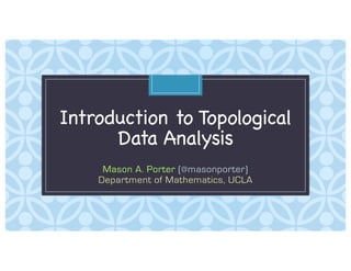 Introduction to Topological Data Analysis | PDF