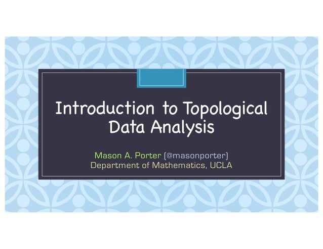 Introduction to Topological Data Analysis | PDF