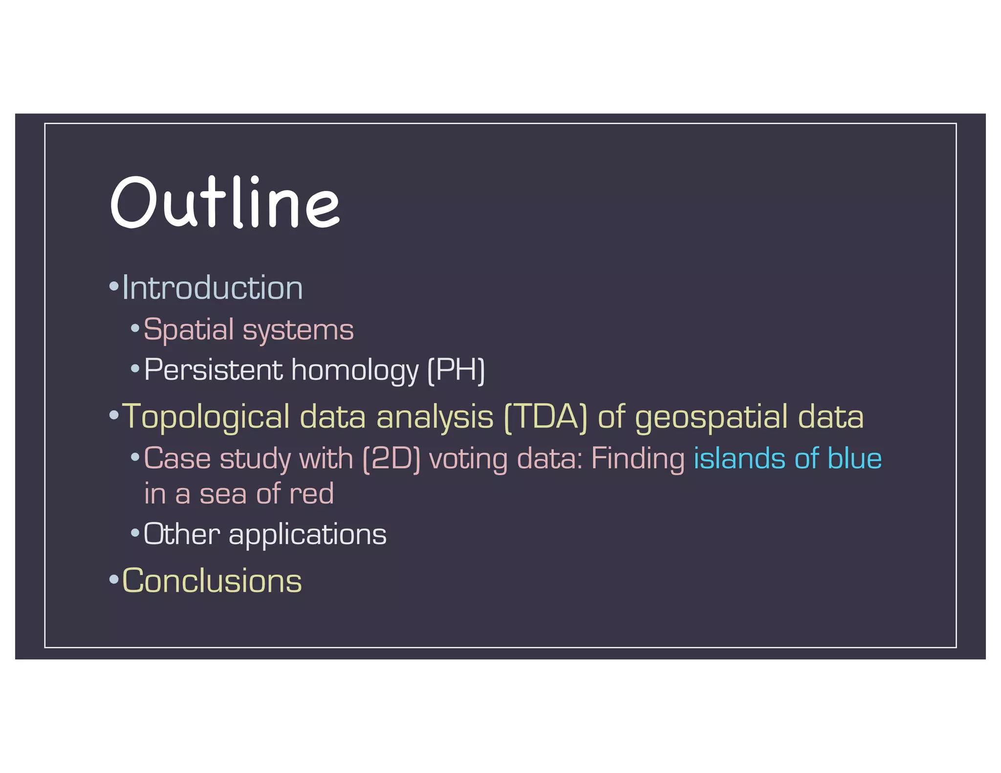 Topological Data Analysis of Complex Spatial Systems | PDF