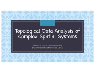 Topological Data Analysis of Complex Spatial Systems | PDF