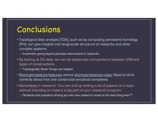 Topological Data Analysis of Complex Spatial Systems | PPT